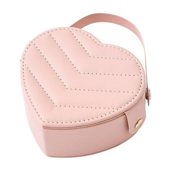Heart Shaped Portable Jewelry Box, Travel Organizer for Earrings Rings ...