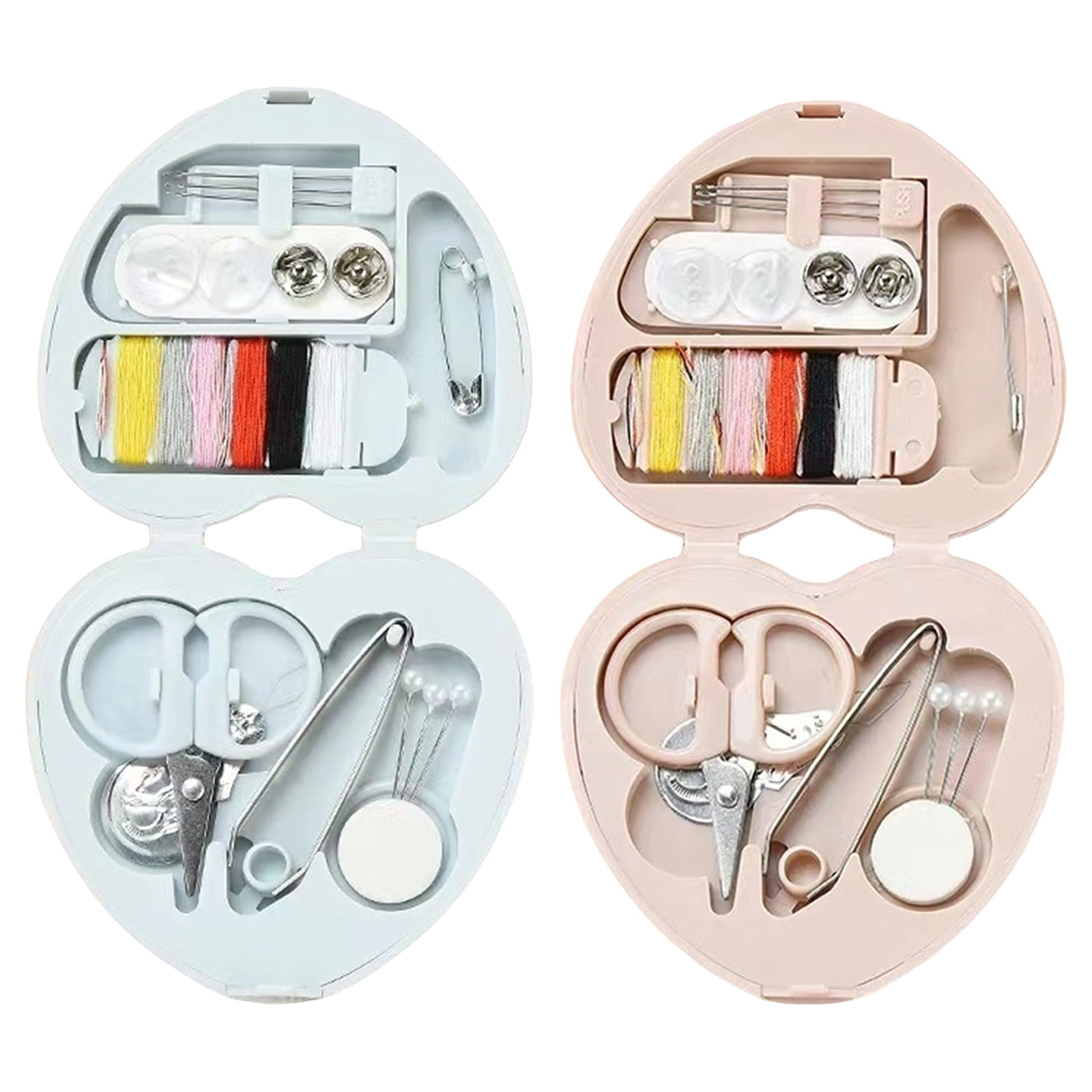 Heart Shaped Portable Travel Sewing Repair Kit - Mini Box with Threads ...