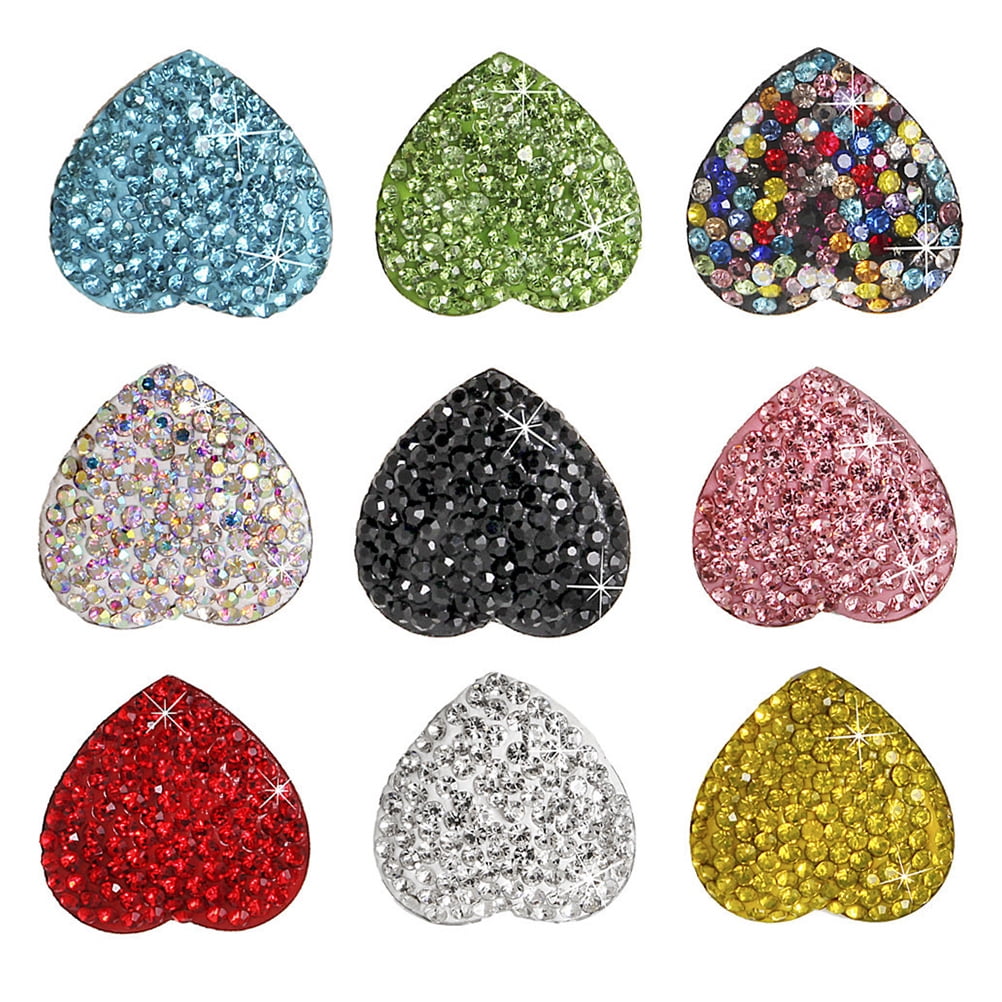 Heart Shaped Rhinestone Fridge Magnets Crystal 9 Pieces Set Strong ...