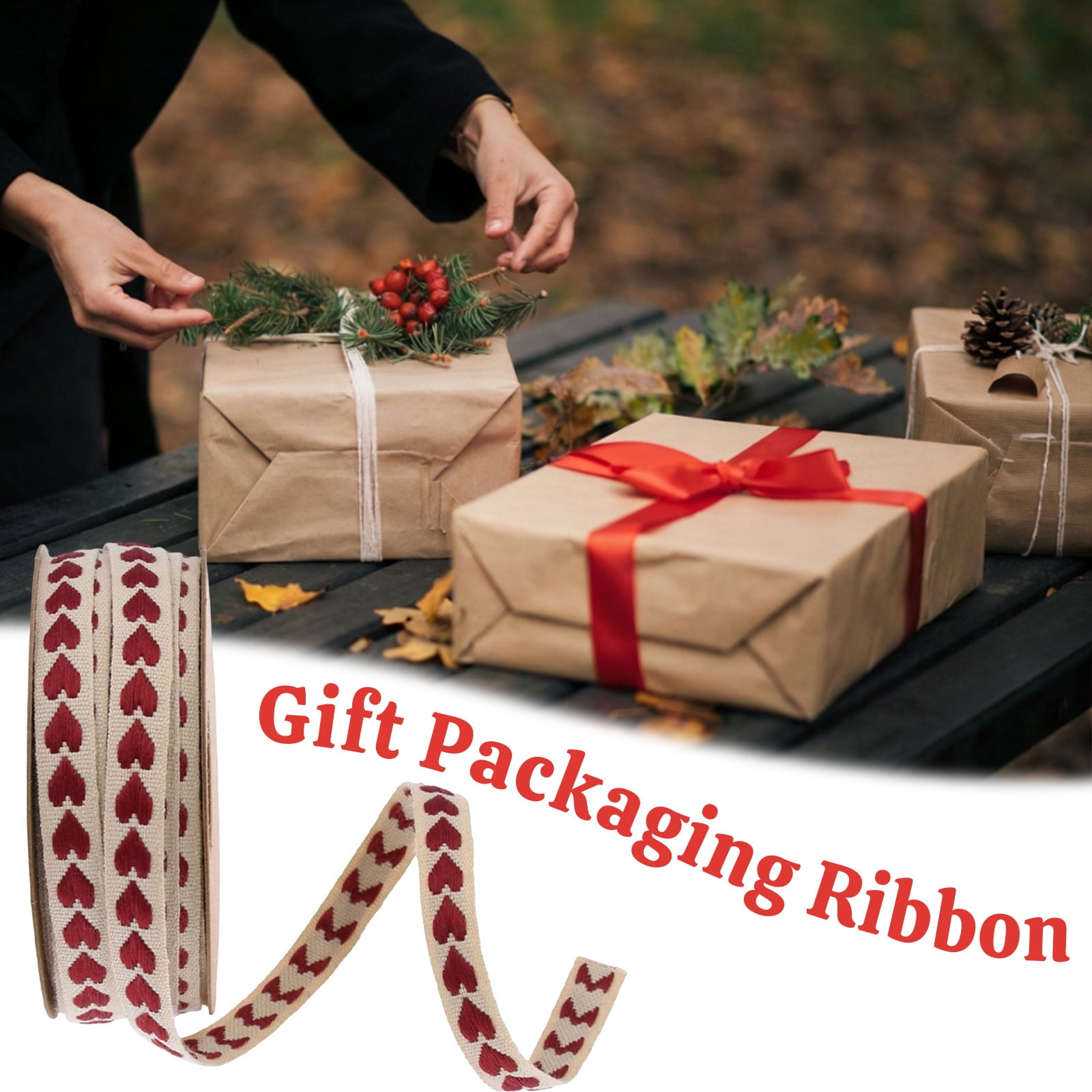 Heart-Shaped Ribbon Flower Gift Wrapping Rope | DIY Wired Ribbon for ...