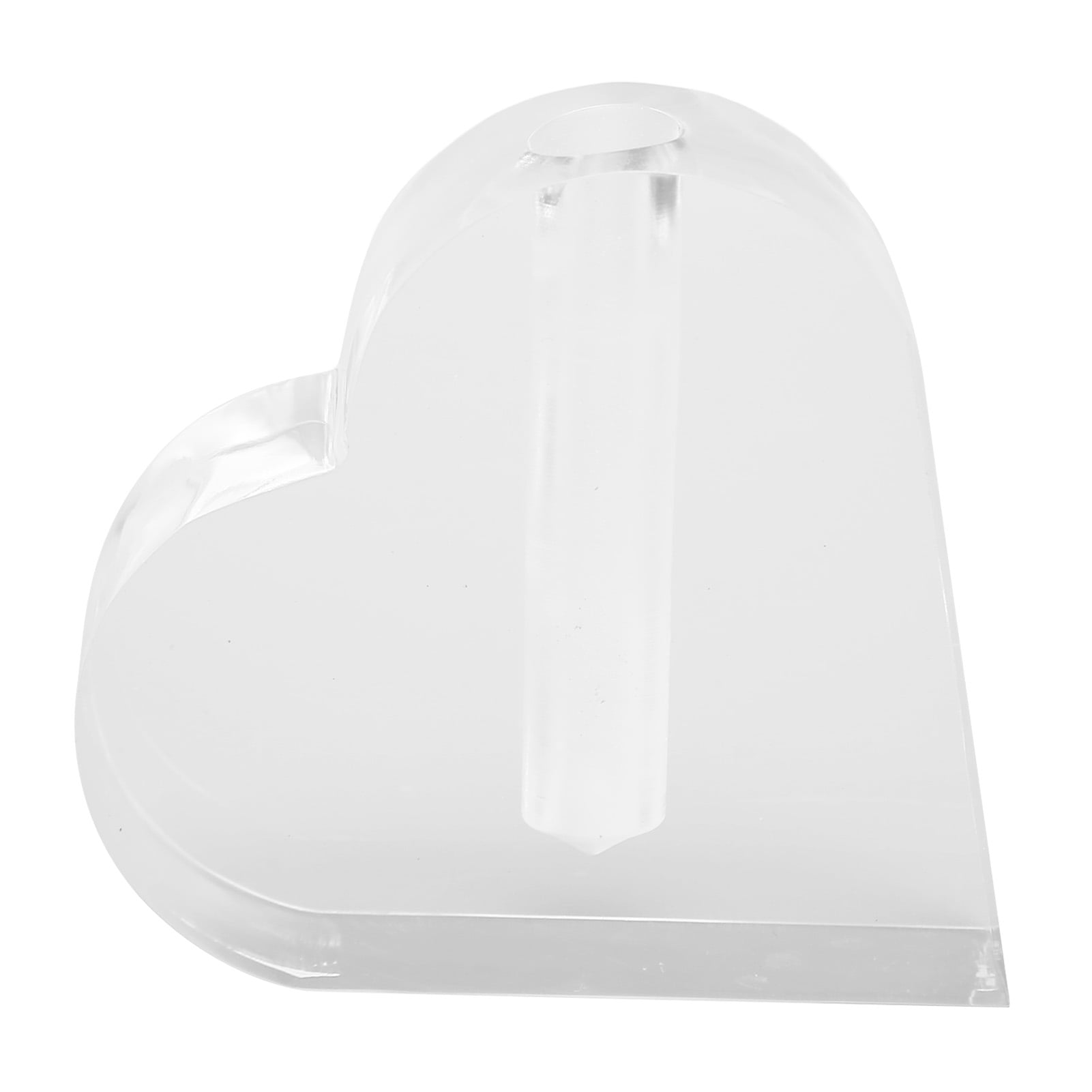 Heart Shaped Rose Stand Transparent Acrylic Plated Rose Flower Stand ...