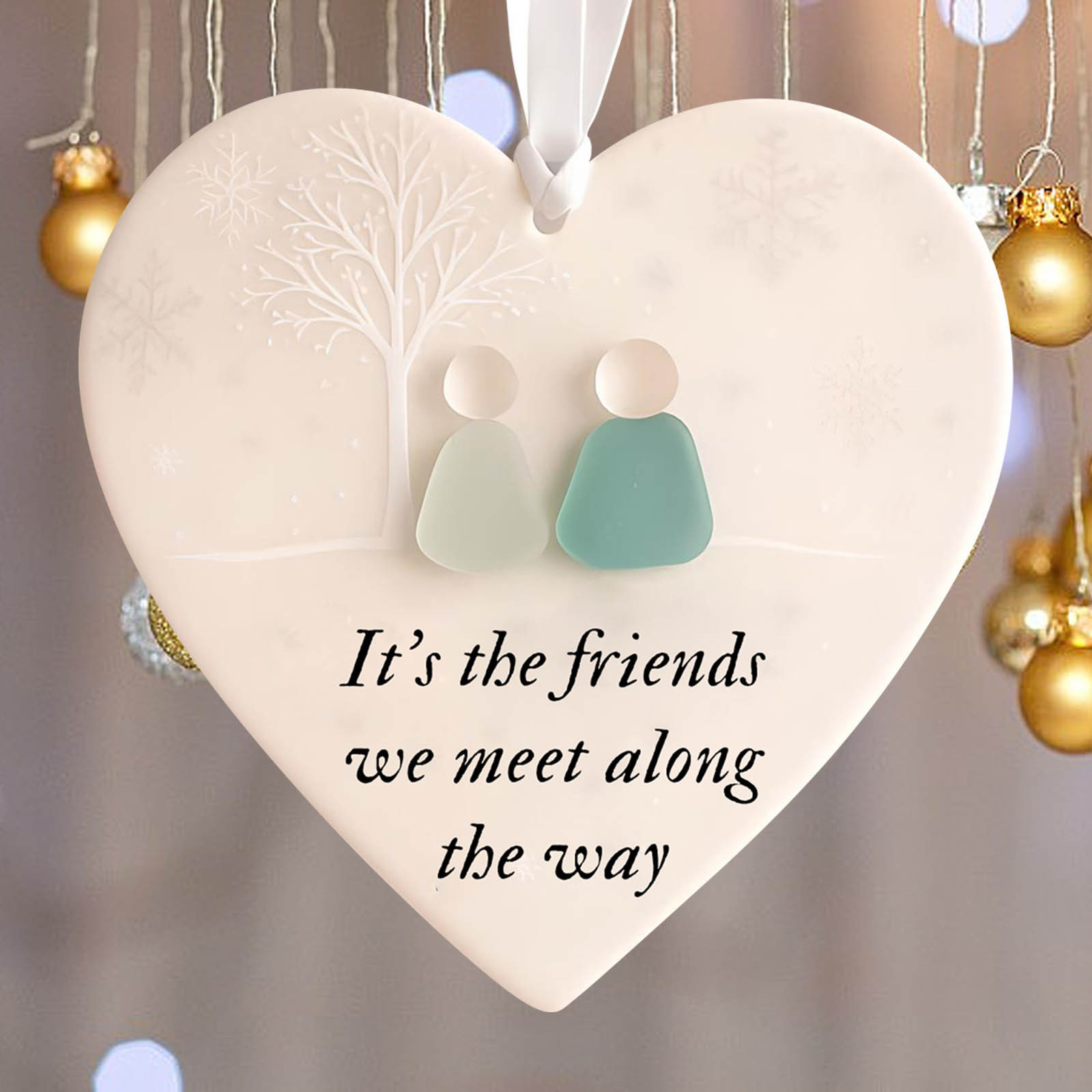 Heart-Shaped Sea Glass Friendship Decor, Decorative Friendship Heart ...