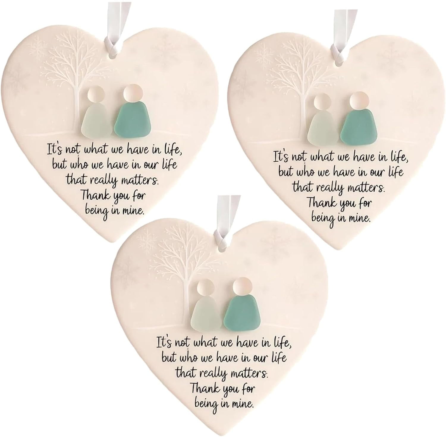 Heart-Shaped Sea Glass Friendship Decor,Friendship Heart Ornament ...