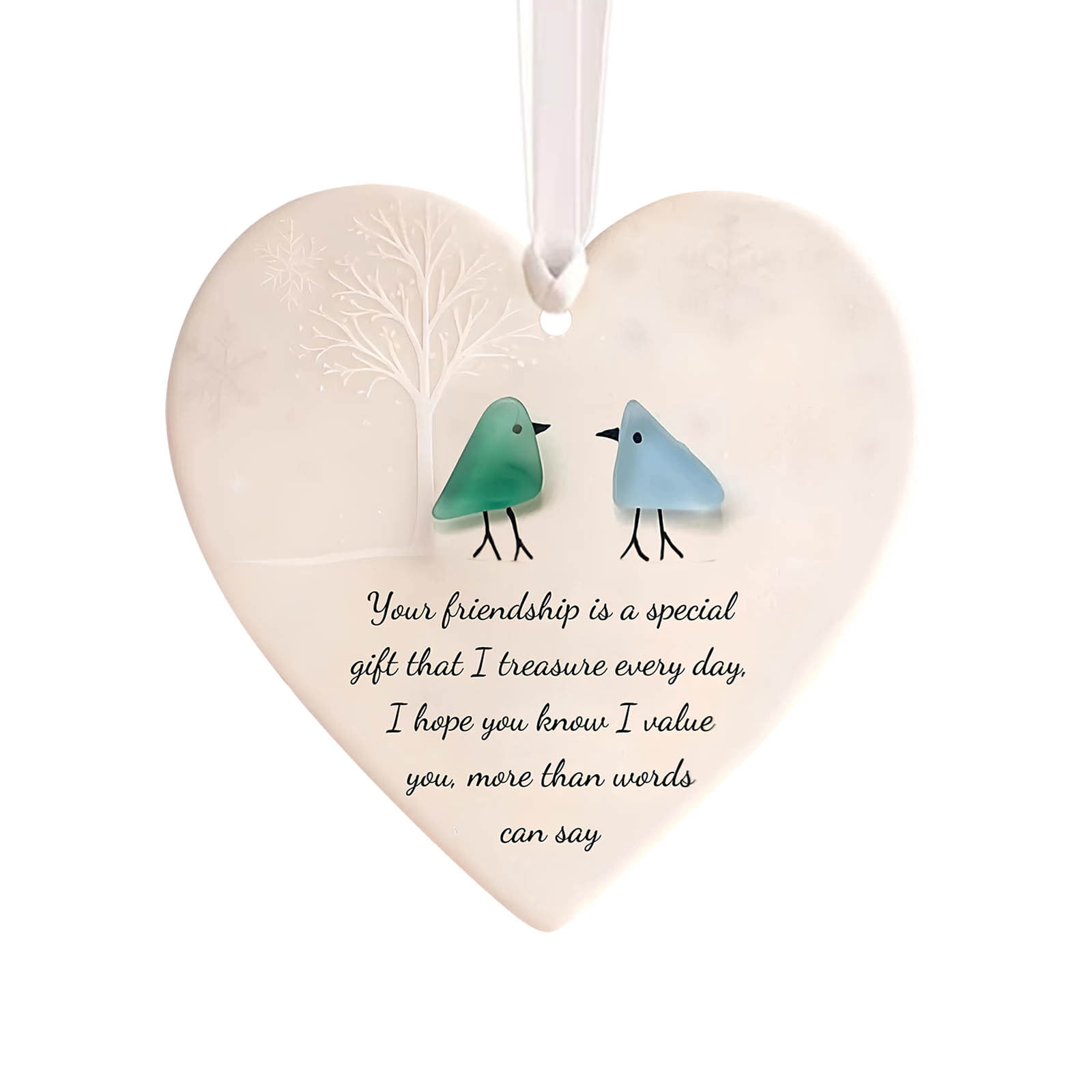 Heart-Shaped Sea Glass Friendship Decor Timeless Friendship Heart ...