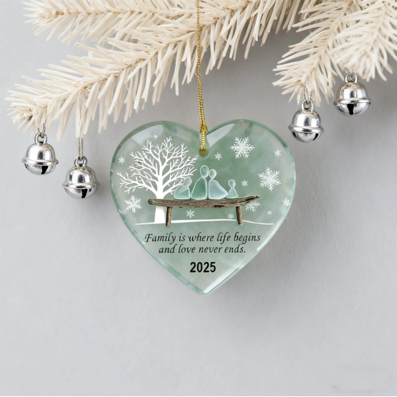 Heart-Shaped Sea Glass Ornament, Family Friendship Decor for Best ...
