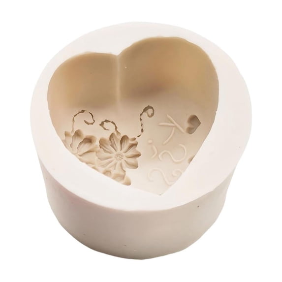 Heart-Shaped Silicone Craft Molds, with Floral & Engraved detailing ...