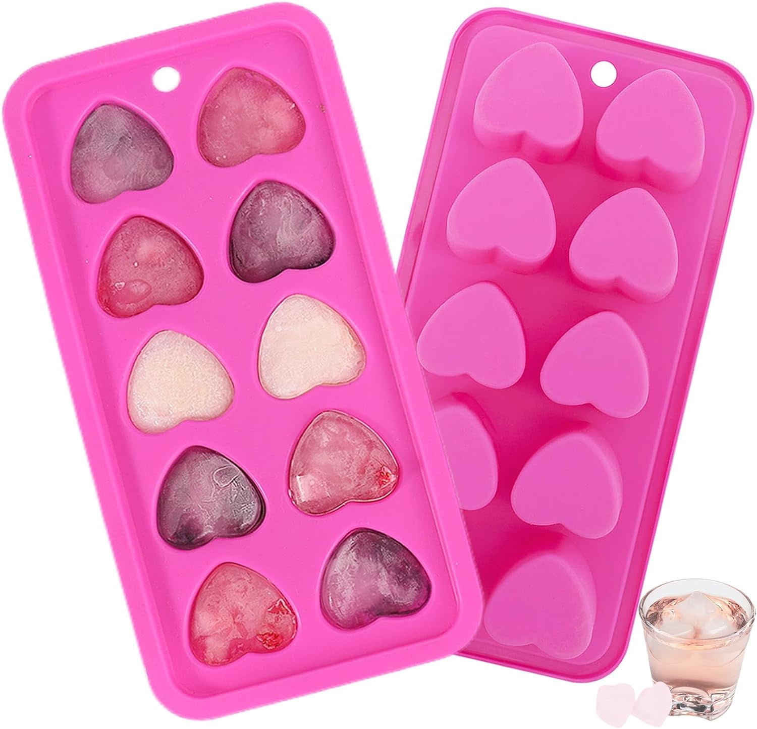 heart shaped silicone ice cube trays, for diy love heart ice cubes ...
