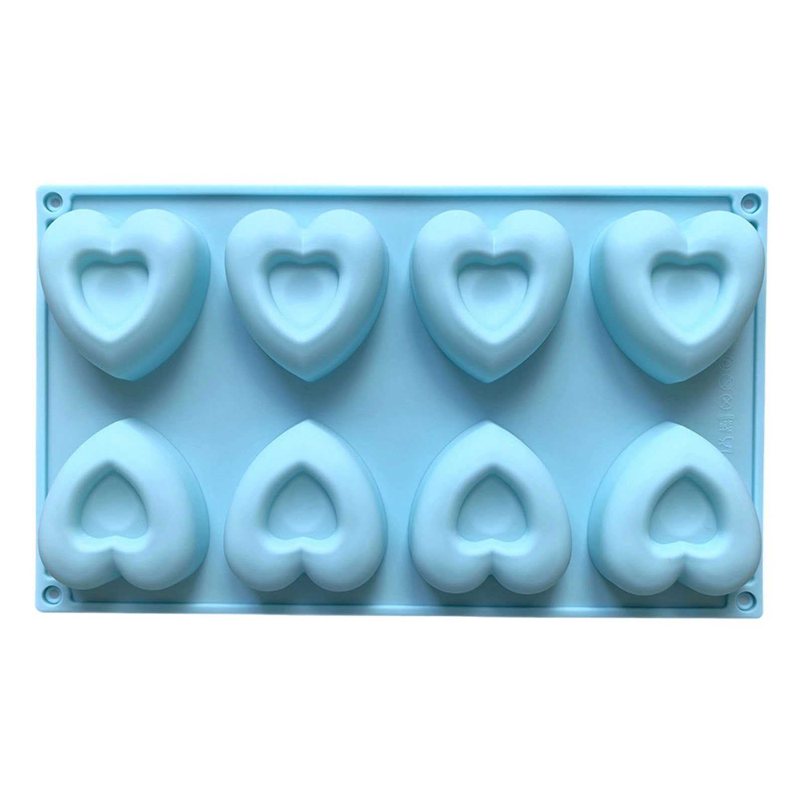 Heart-Shaped Silicone Mold Tray | 8-Cavity Chocolate • Candy • Ice Cube ...