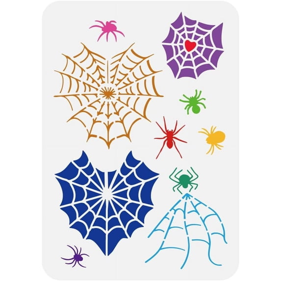 Heart Shaped Spider Web Stencil 8.3x11.7inch Spider Silhouette Large ...