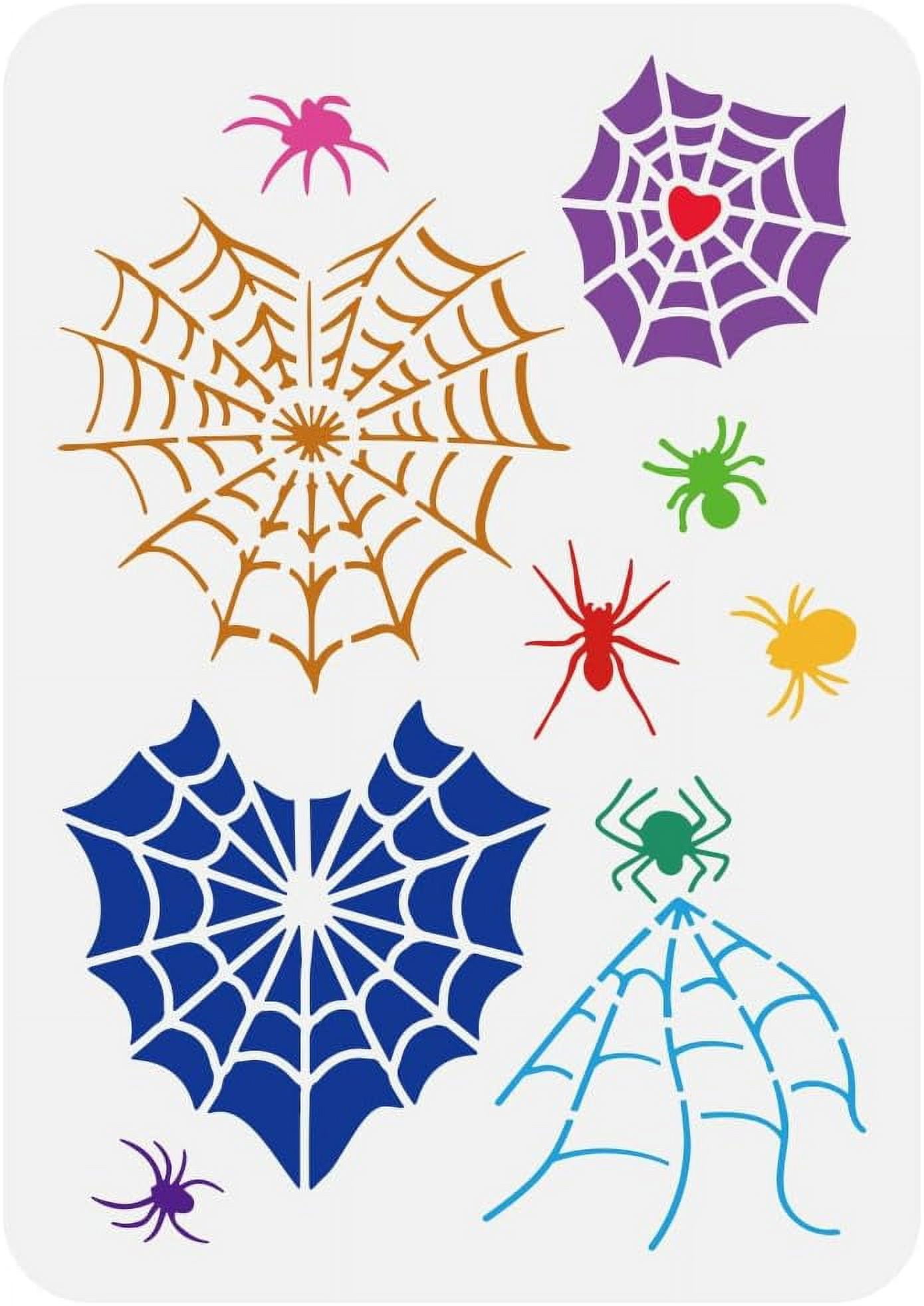 Heart Shaped Spider Web Stencil 8.3x11.7inch Spider Silhouette Large ...