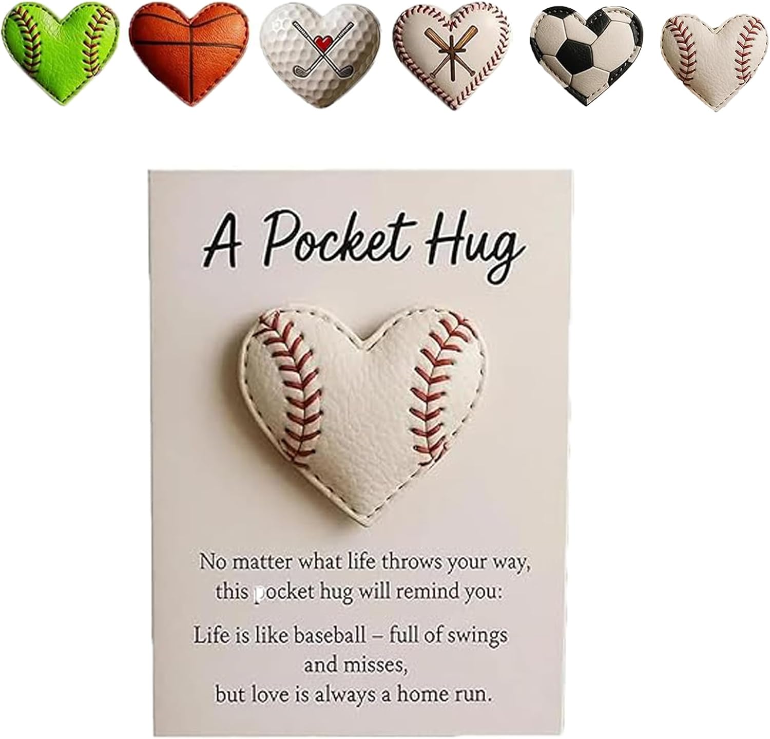 Heart-Shaped Sport-Themed - Baseball Pocket Hug, Softball/Basketball ...