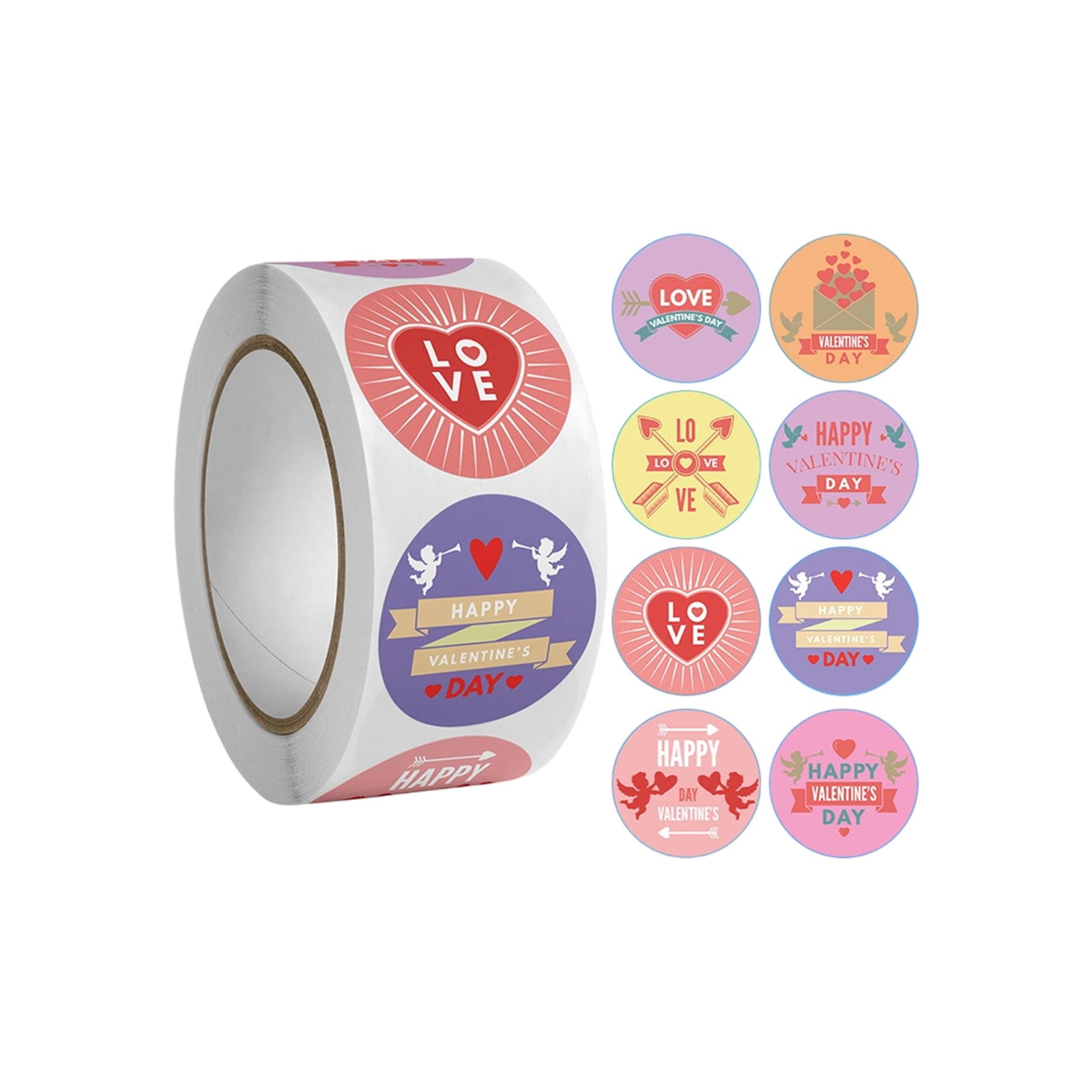 Heart Shaped Sticker Roll Decorative Adhesive Labels for Crafts ...