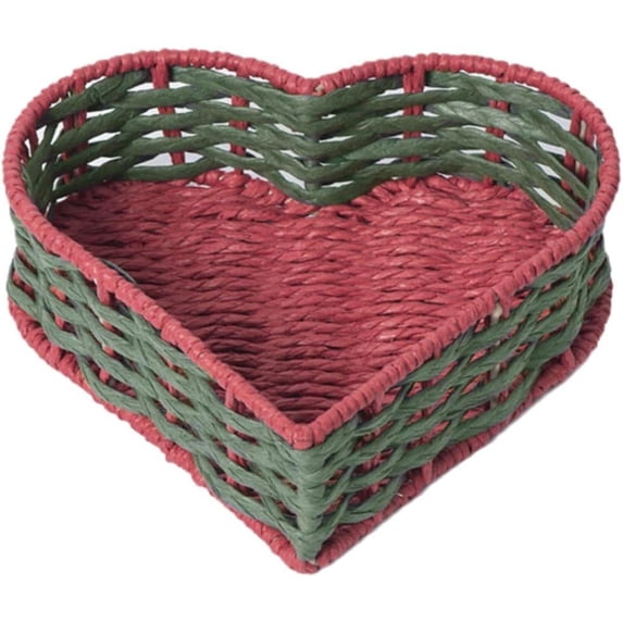 Heart Shaped Storage Basket, Paper Rope Organizer Basket Multipurpose ...
