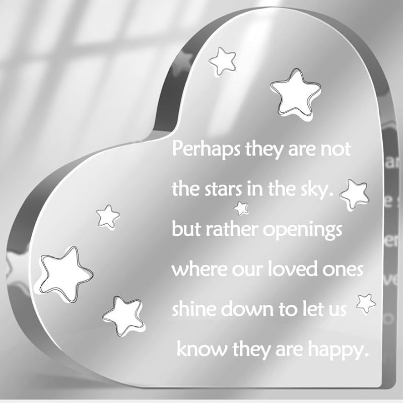 Heart-Shaped Sympathy Memorial Gift With Stars - Thoughtful Bereavement ...