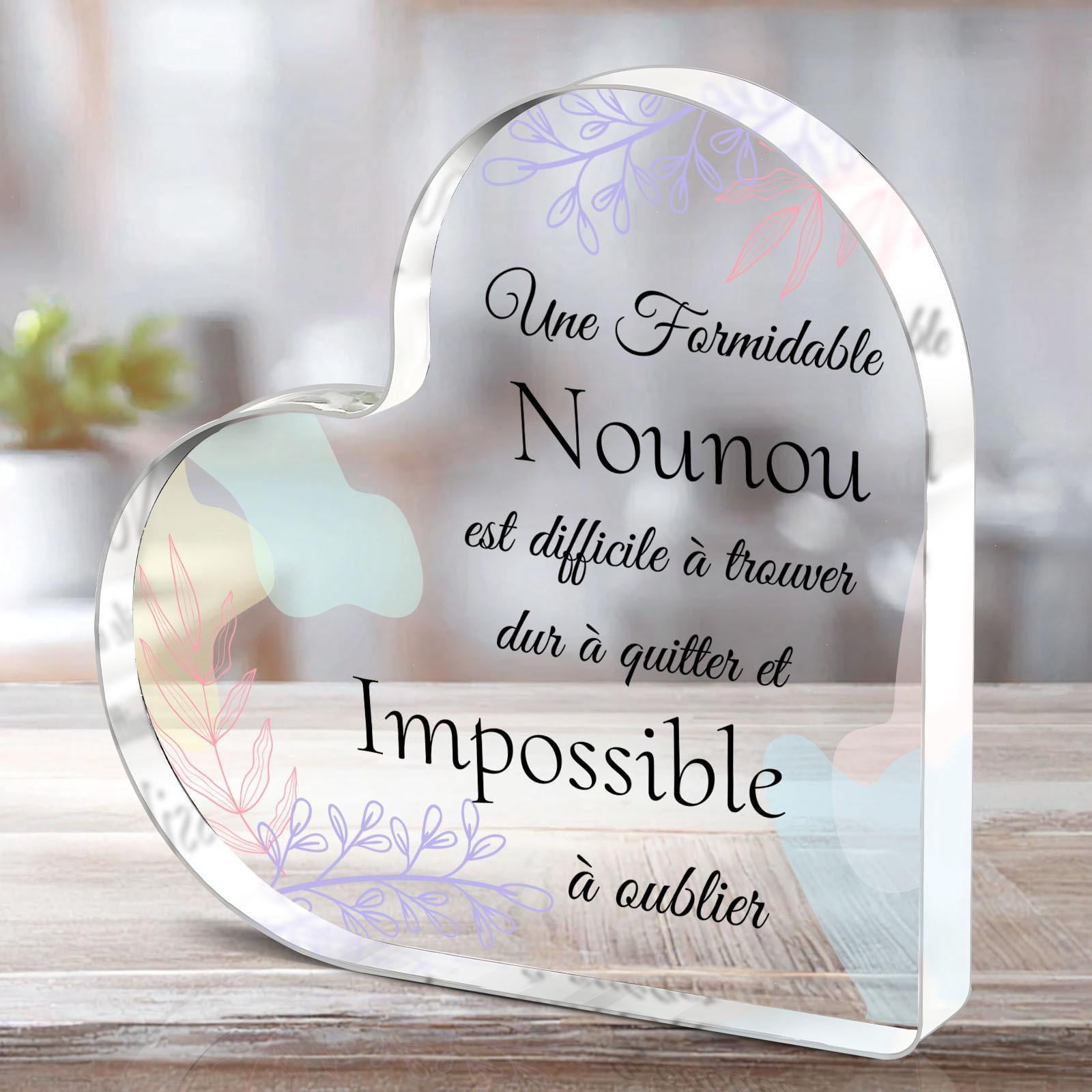 Heart-Shaped Thank You Nanny Acrylic Memorial Plaque French-Inspired ...