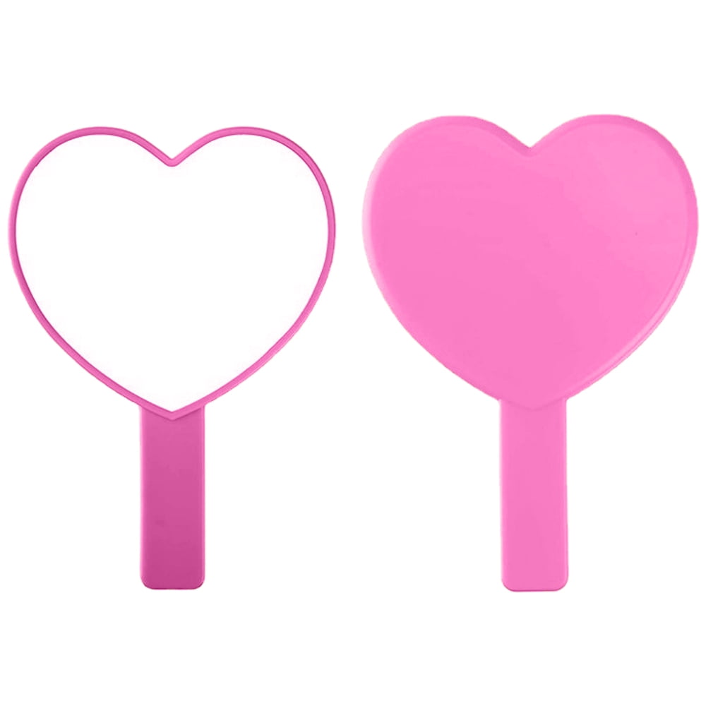 Heart-Shaped Travel Handheld Mirror, Cosmetic Hand Mirror - red ...