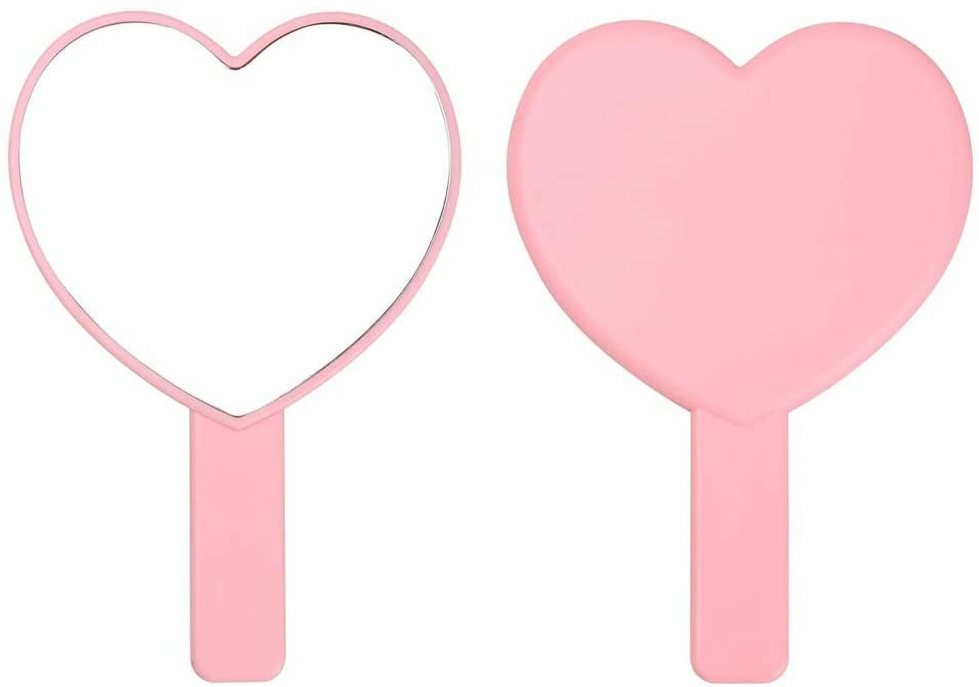 Heldig Heart-Shaped Travel Handheld Mirror, Cosmetic Hand Mirror with ...