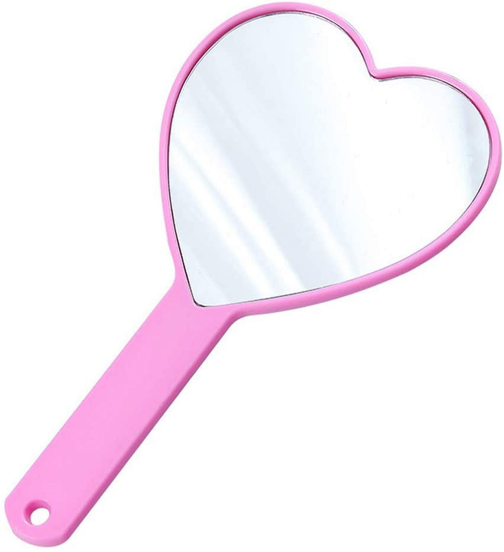 Heart-Shaped Travel Handheld Mirror Portable Personal Cosmetic Hand ...