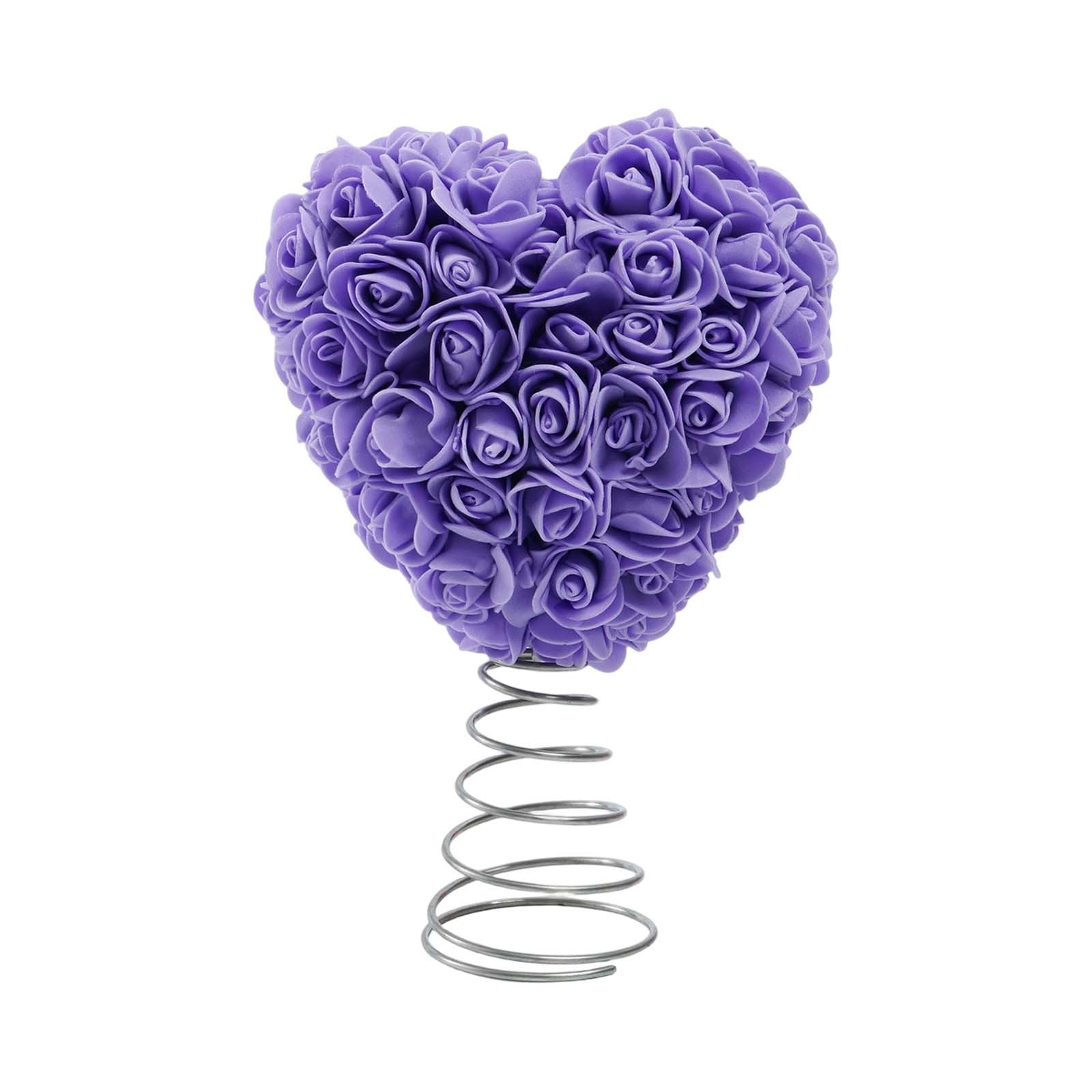 Heart Shaped Valentine's Day Tree Topper - 8.86 Inch Rose Love Ornament ...