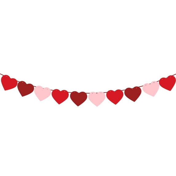 Heart Shaped Valentine's Day Wreath Banner Valentines Day Garland Heart ...