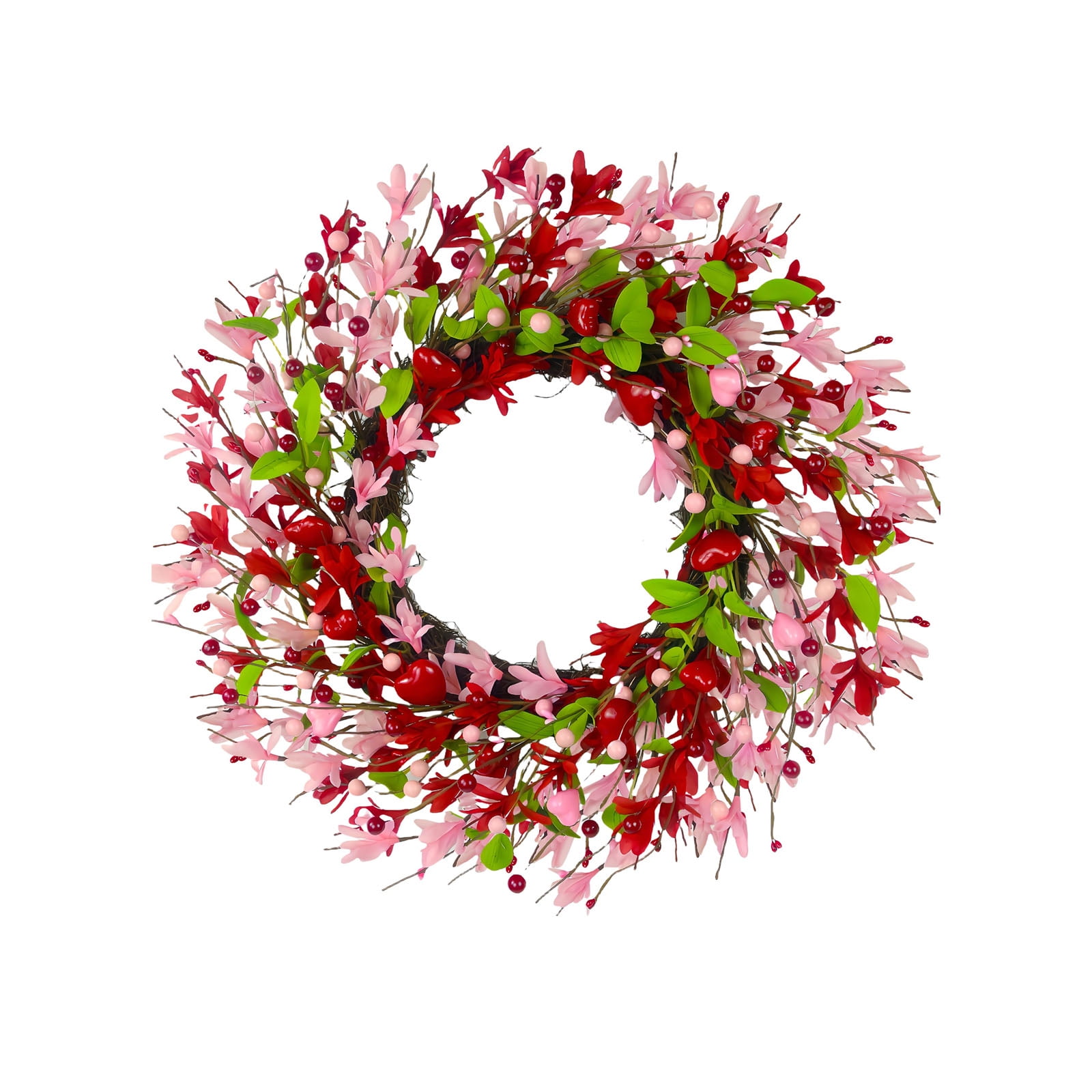 Heart-Shaped Valentine's Day Wreath with Forsythia & Berries, Perfect ...