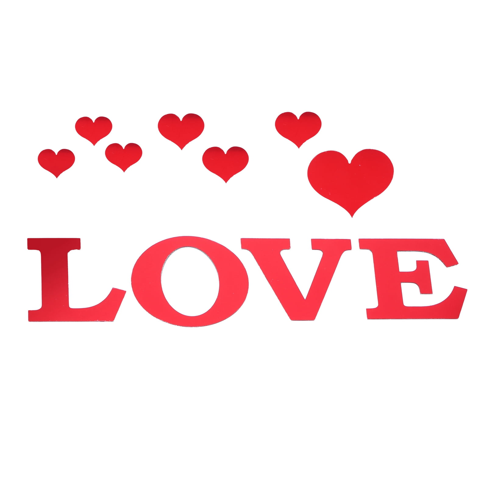 Heart Shaped Wall Decals, 3D Mirror Stickers For Bedroom Living Room ...