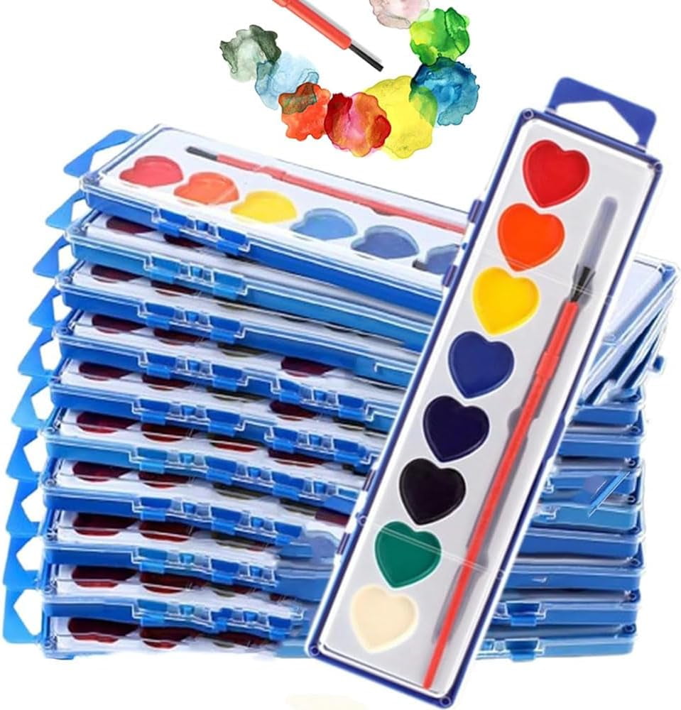 Heart Shaped Watercolor Paint Set, Valentines Watercolor Paint Sets for ...