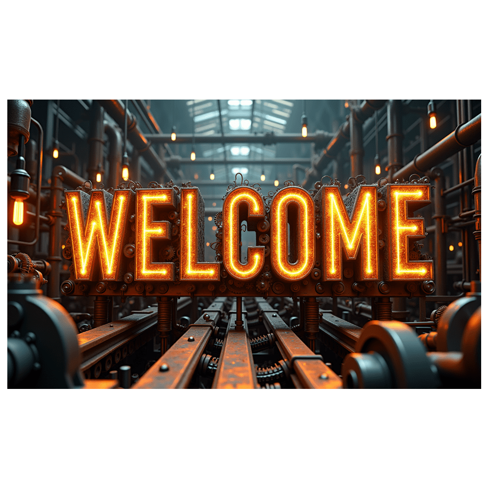 Heart Shaped Welcome Banner with Steampunk Elements Party Backdrop ...