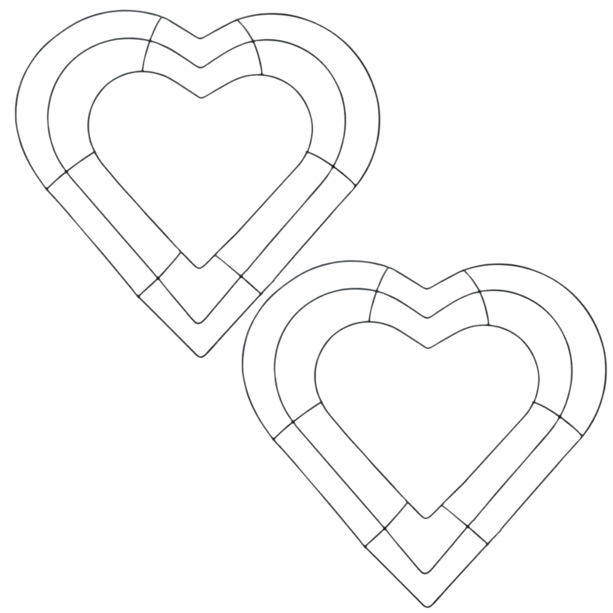 Heart Shaped Wire Wreath Frame, 12in Metal DIY (Pack of 2) Iron Ring ...