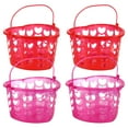Heart Shaped and Slotted Baskets with Handles (2 PINK & 2 RED) 6.875x8 ...