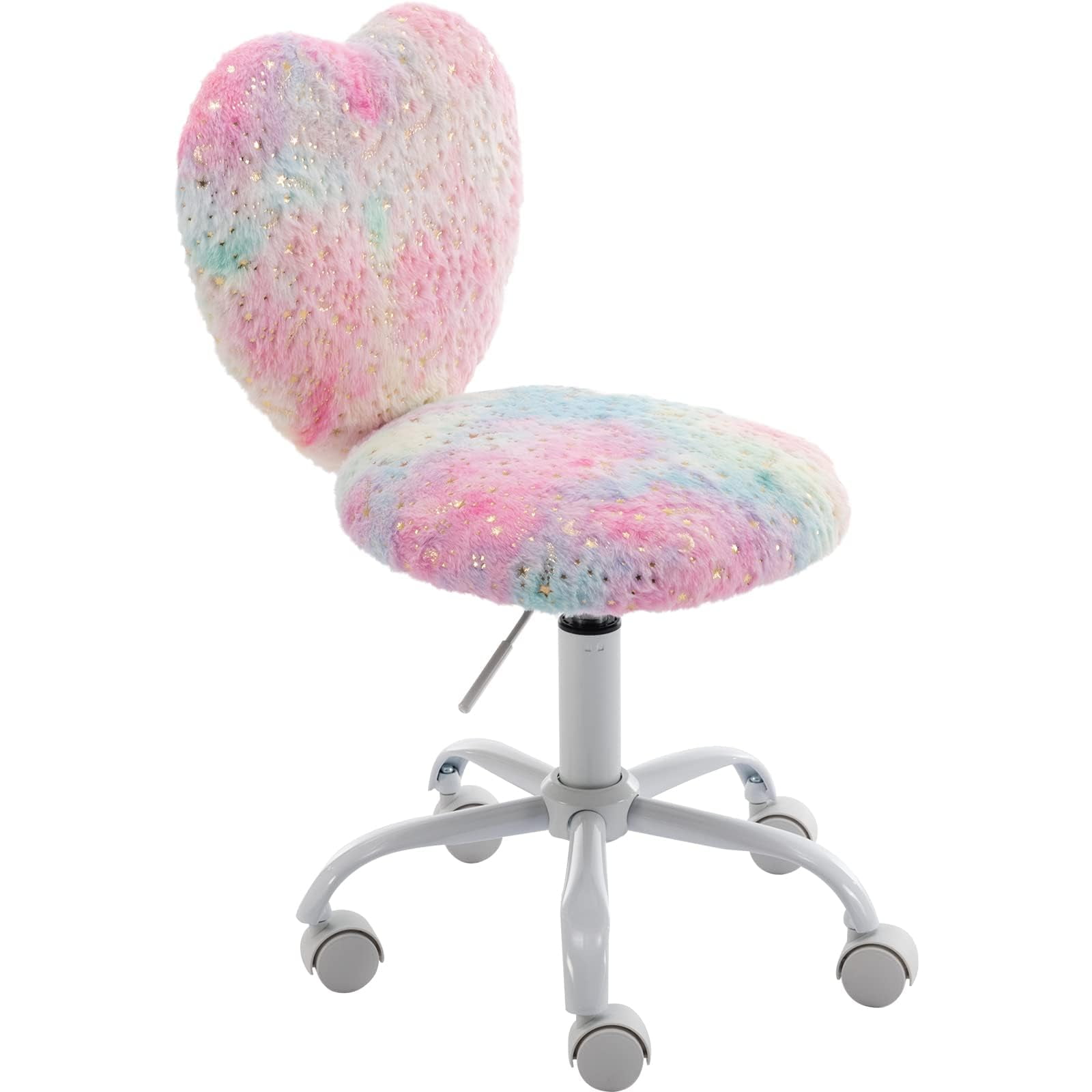 Heart ShapedChair for s, Adjustable Rolling Study Desk and Vanity Seat ...