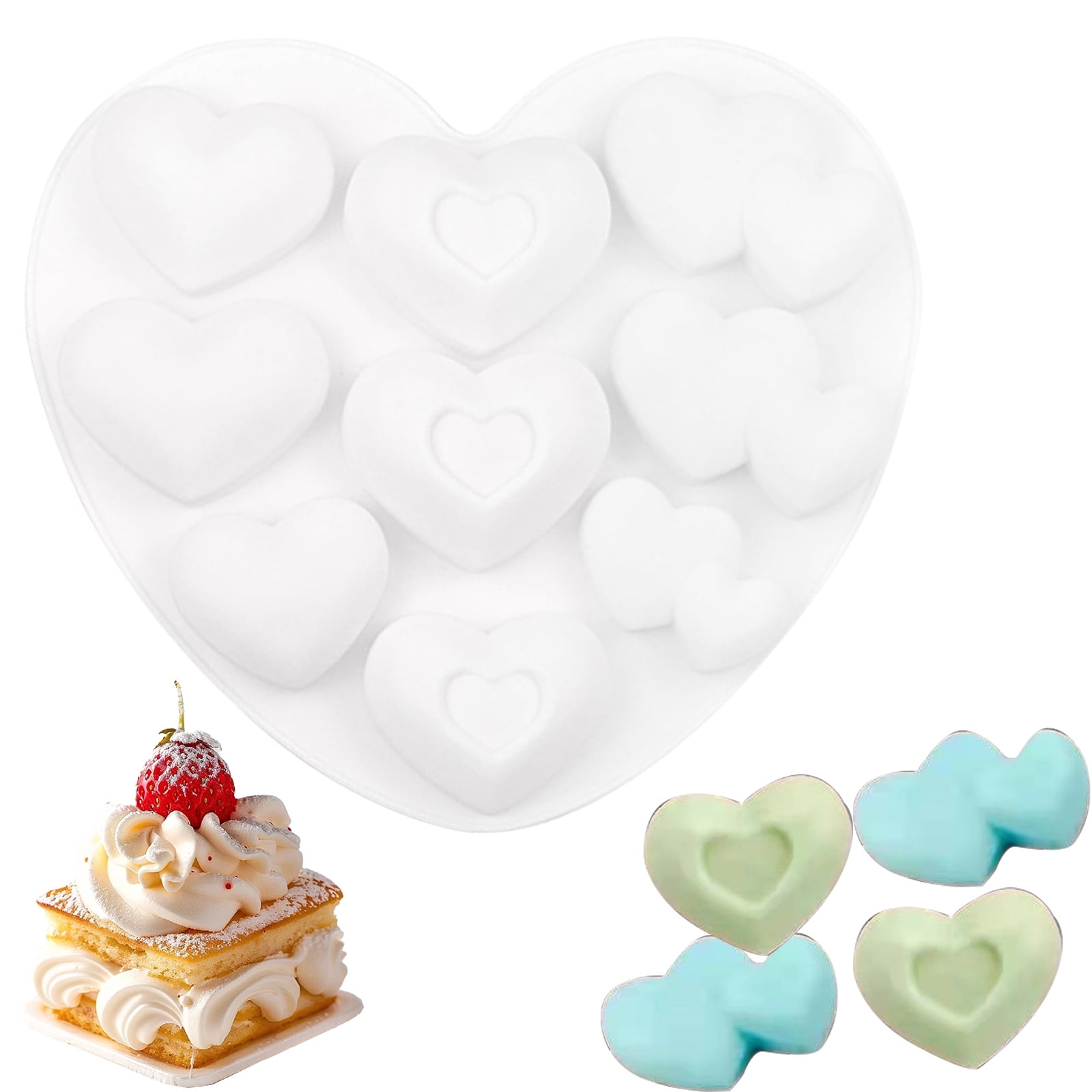 Heart Silicone Mold,Heart Shaped Cake Pans Heart Silicone Mold for ...