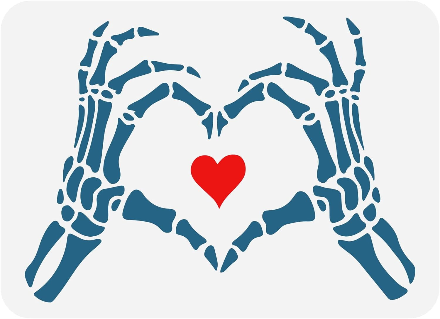 Heart Skeleton Hand Stencil 8.3x11.7inch Reusable Skeleton Hand with ...