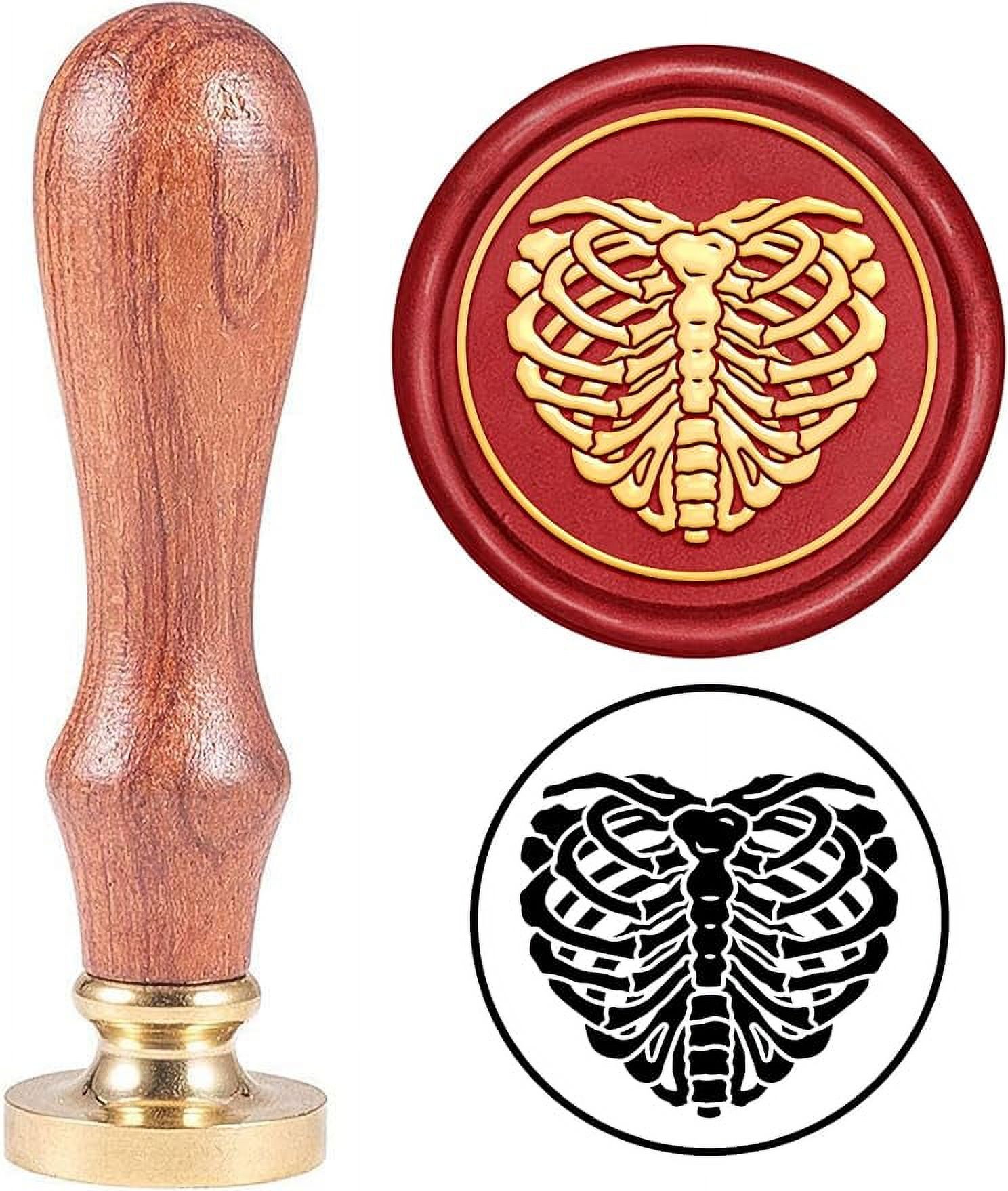 Heart Skeleton Pattern Wax Seal Stamp 1.18in Death Day Vintage Wax ...