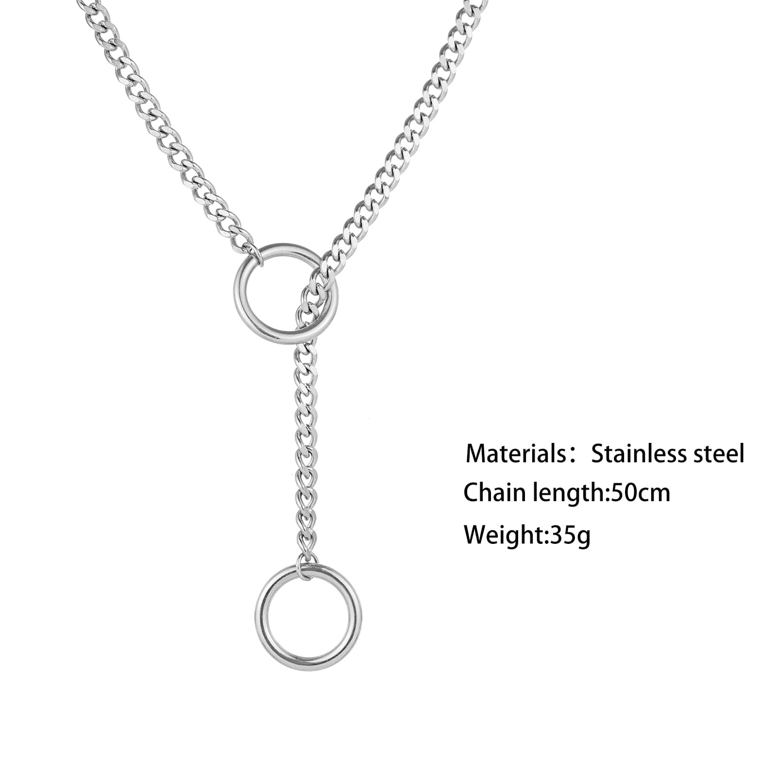 Heart Slip Chain Necklaces for Women, Stainless Steel O-Ring Adjustable ...