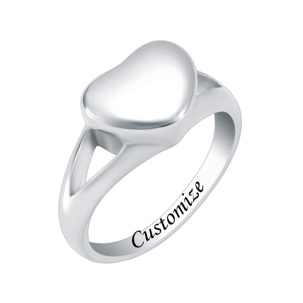 Heart Stainless Steel Women Ring Keepsake Cremation Jewelry for Ashes ...