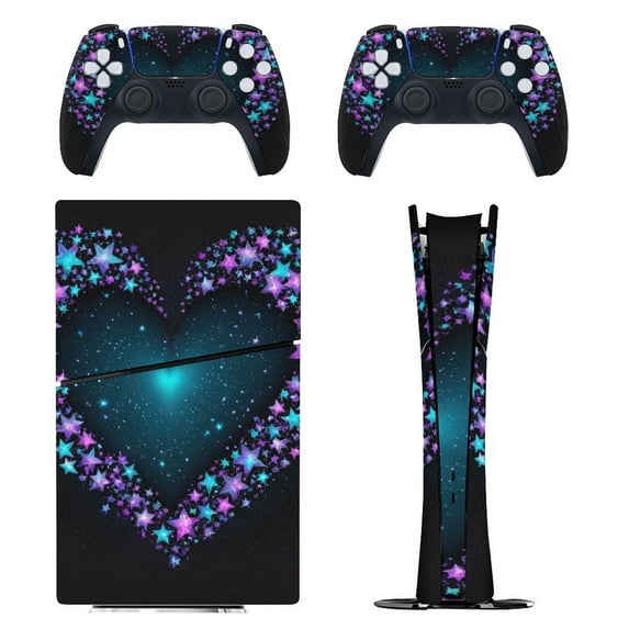 Heart Stars Console Skin Bundle for PS5 Pro Slim Disc & Digital / PS4 ...