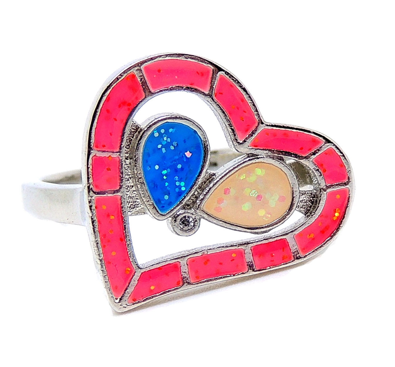 Heart Statement Ring Created Opal Multi Colored Ring Women Ginger Lyne ...