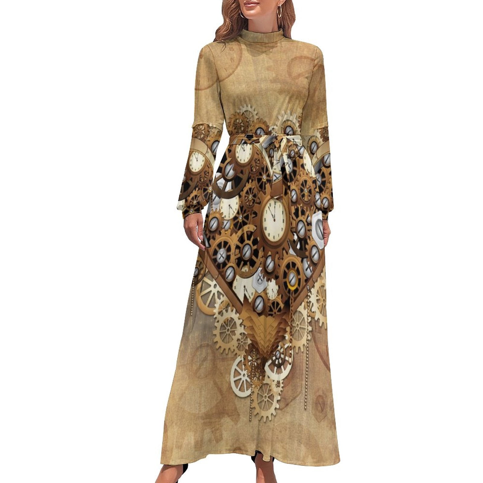 Heart Steampunk Love Retro Machine Long Dress Elegant gowns elegant and ...