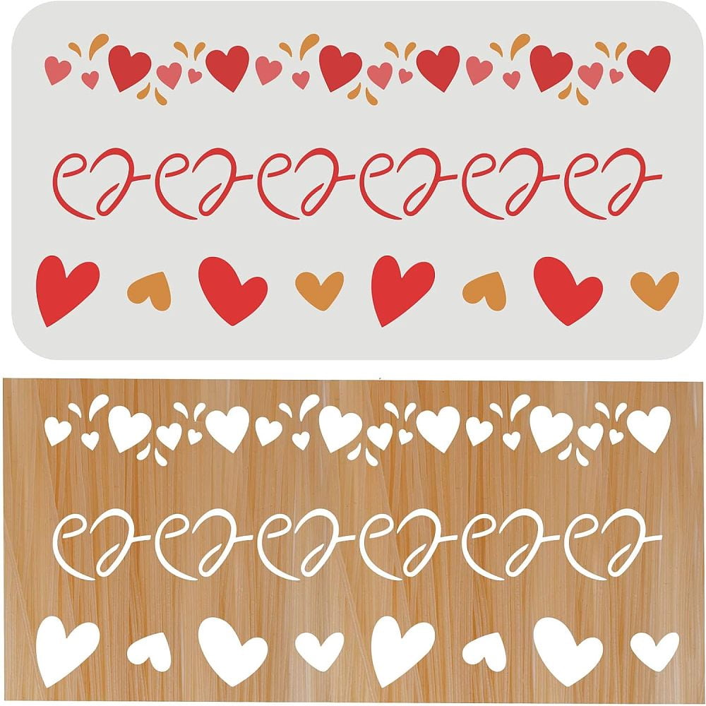 Heart Stencils For Painting 30x15cm Reusable Wall Border Stencil ...