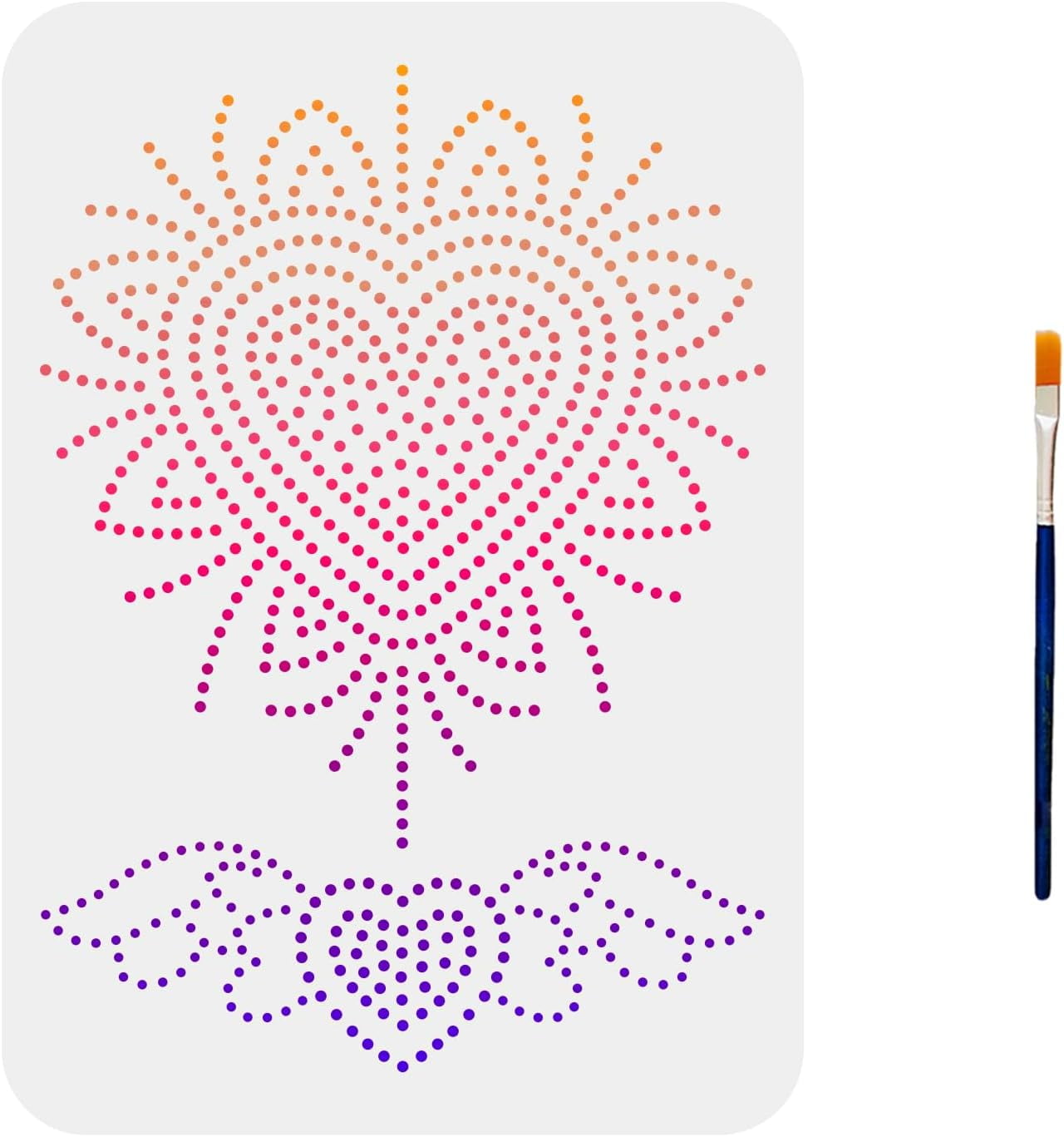 Heart Stencils Template Heart Tassel Stencil Heart Wing Painting ...