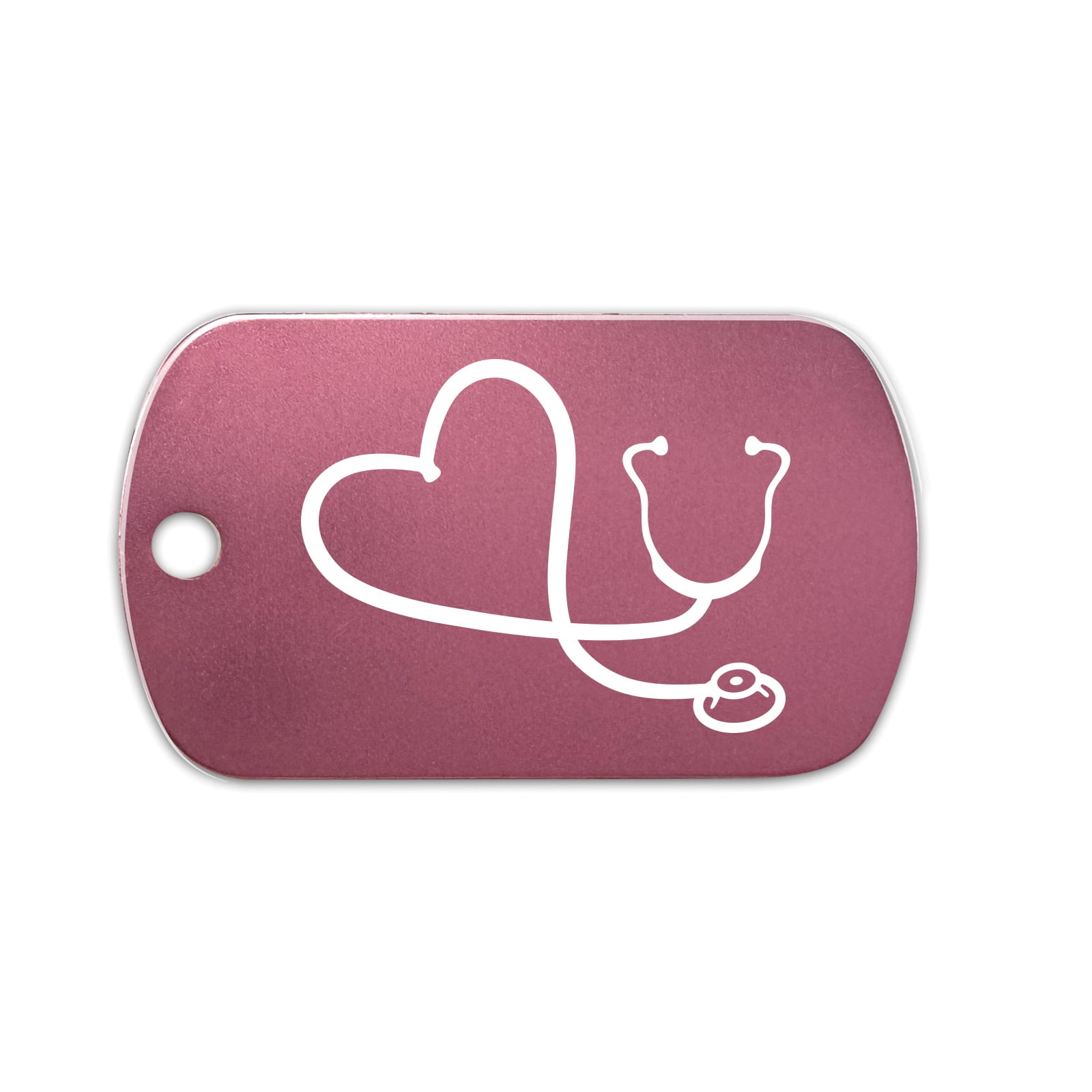 Heart Stethoscope GI Dog Tag Aluminum Keychain doctor medical care love ...