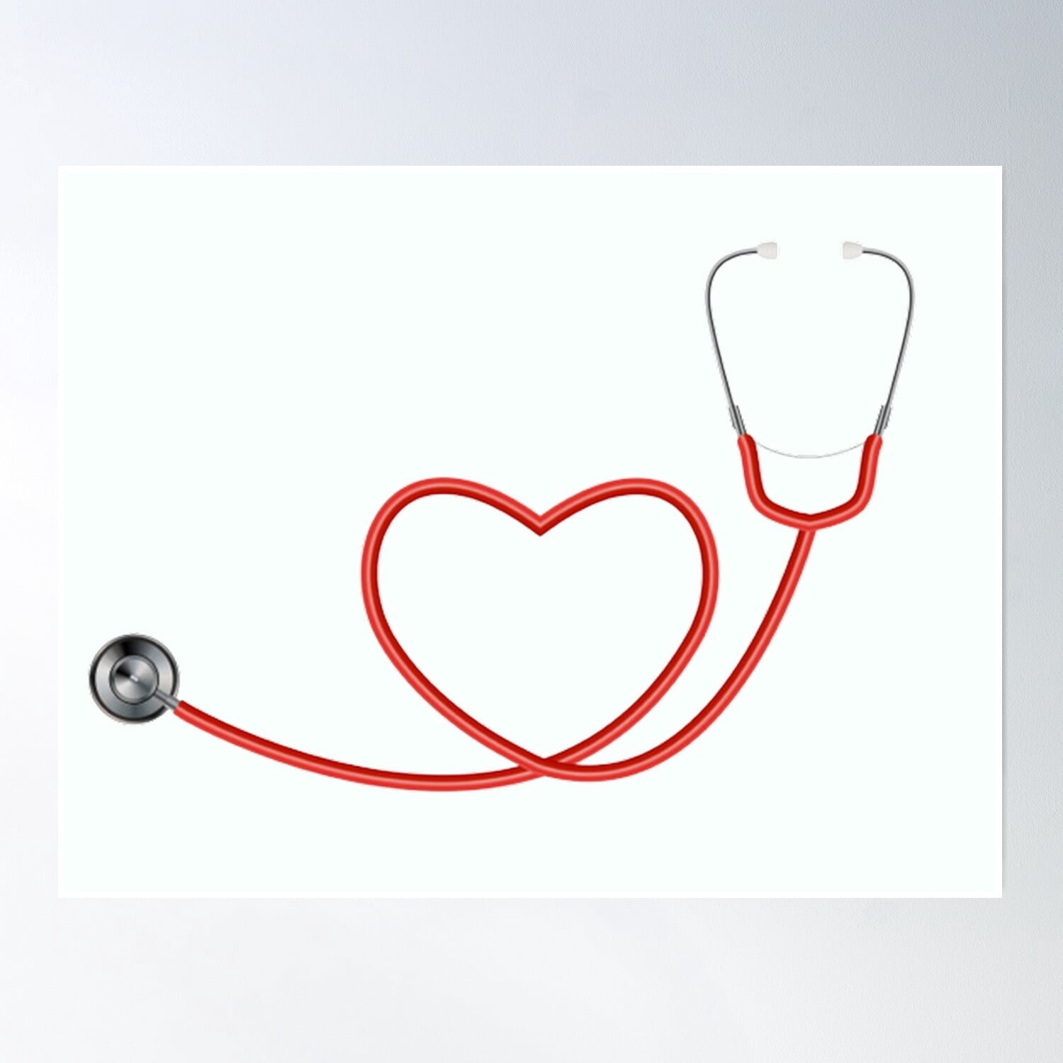 Heart Stethoscope Poster Wall Art, Modern Wall Decor, 16x24 UNFRAMED ...