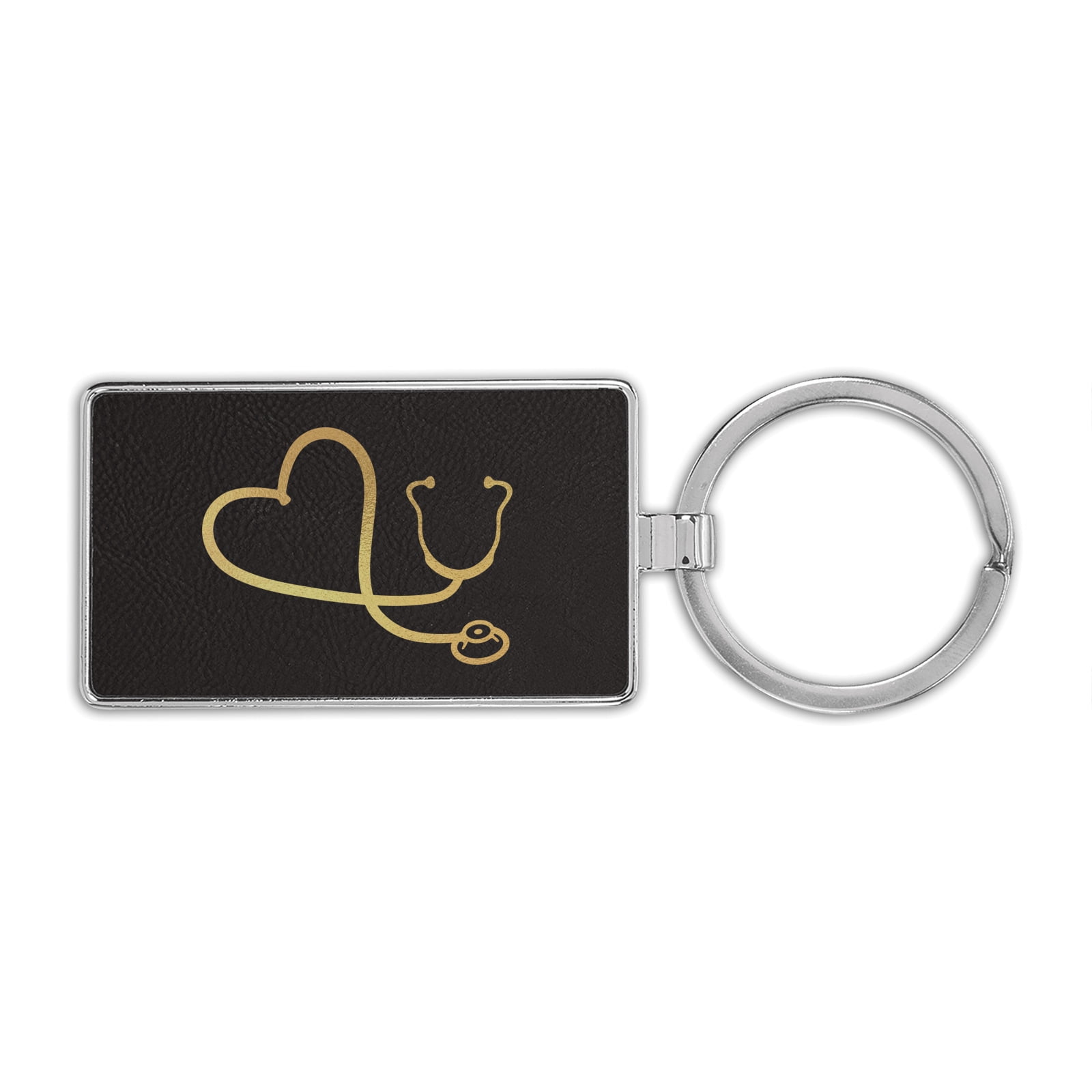 Heart Stethoscope Premium Leatherette Keychain doctor medical care love ...