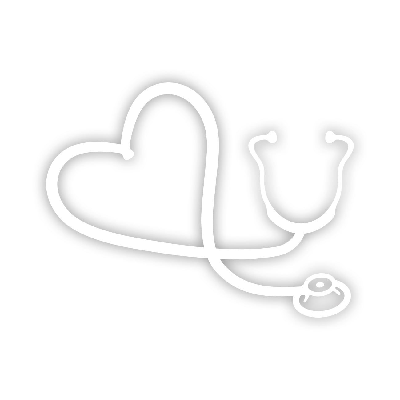 Heart Stethoscope Sticker Decal Die Cut - Self Adhesive Vinyl ...