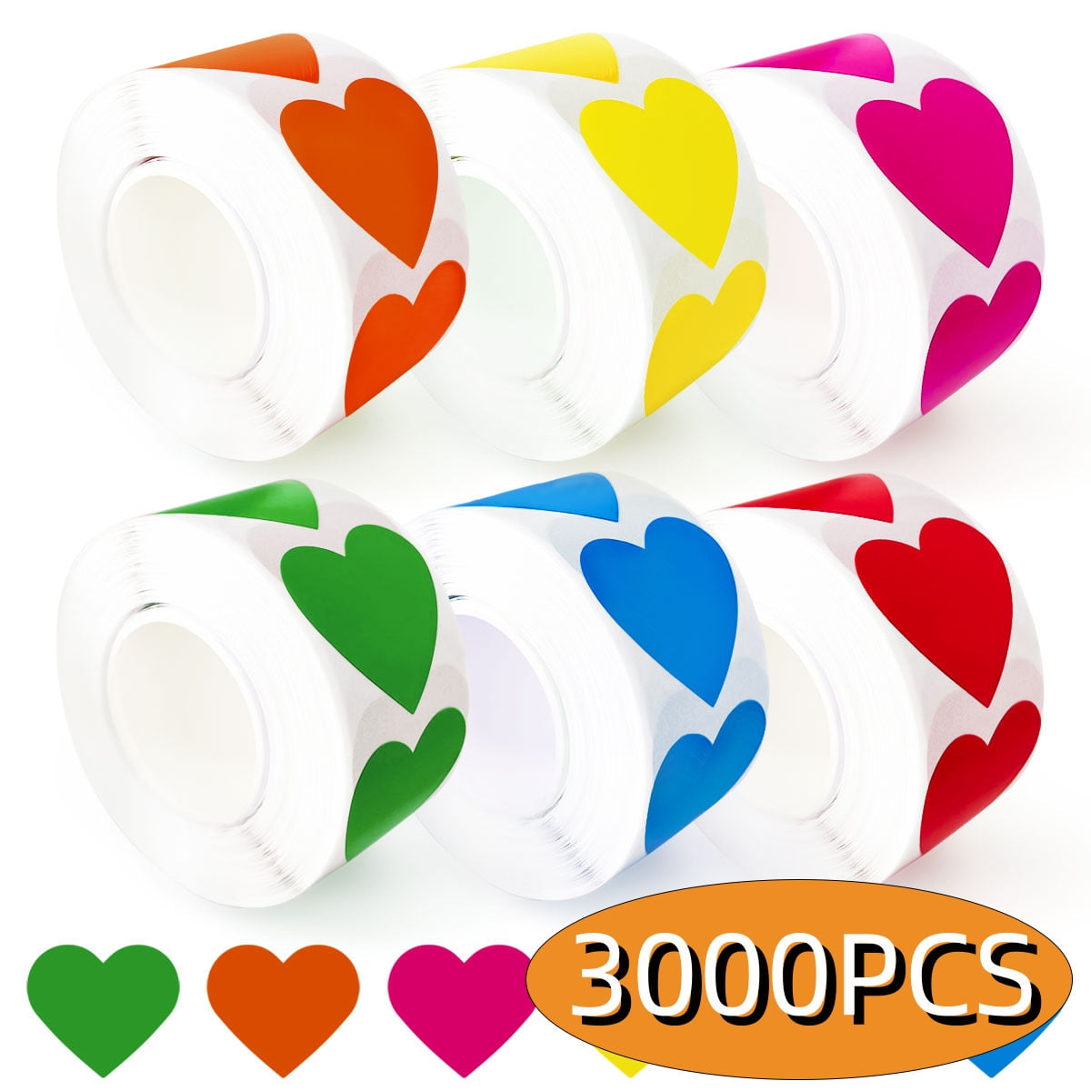 Heart Stickers Label Stickers Teacher Stickers Colorful Heart Label ...