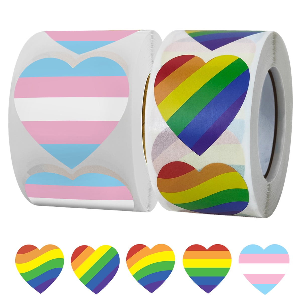 Heart Stickers Roll 1000 Pieces 1.5 Inch Love Heart Labels Valentine ...