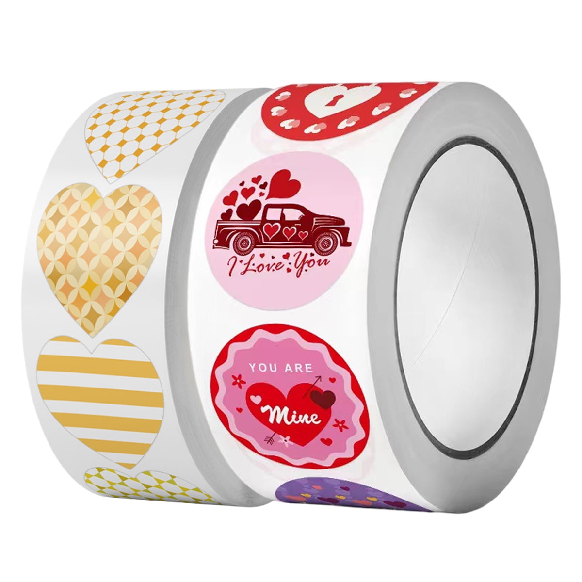 Heart Stickers Roll 1000 Pieces 1 inch Love Heart Labels Valentine ...