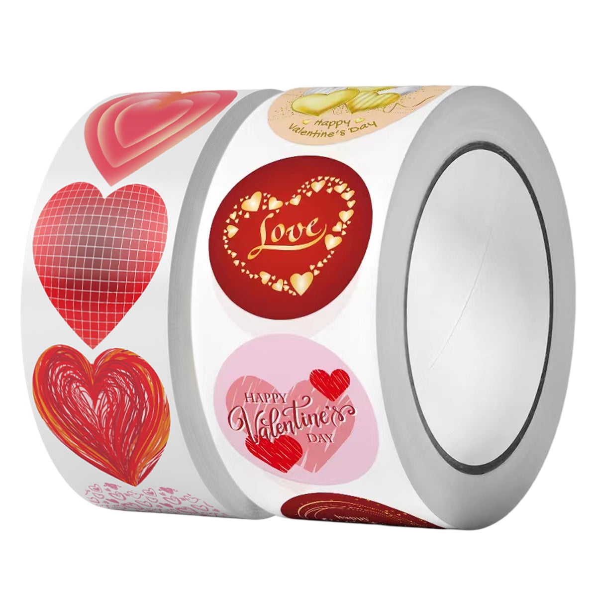 Heart Stickers Roll 1000 Pieces 1 inch Love Heart Labels Valentine ...