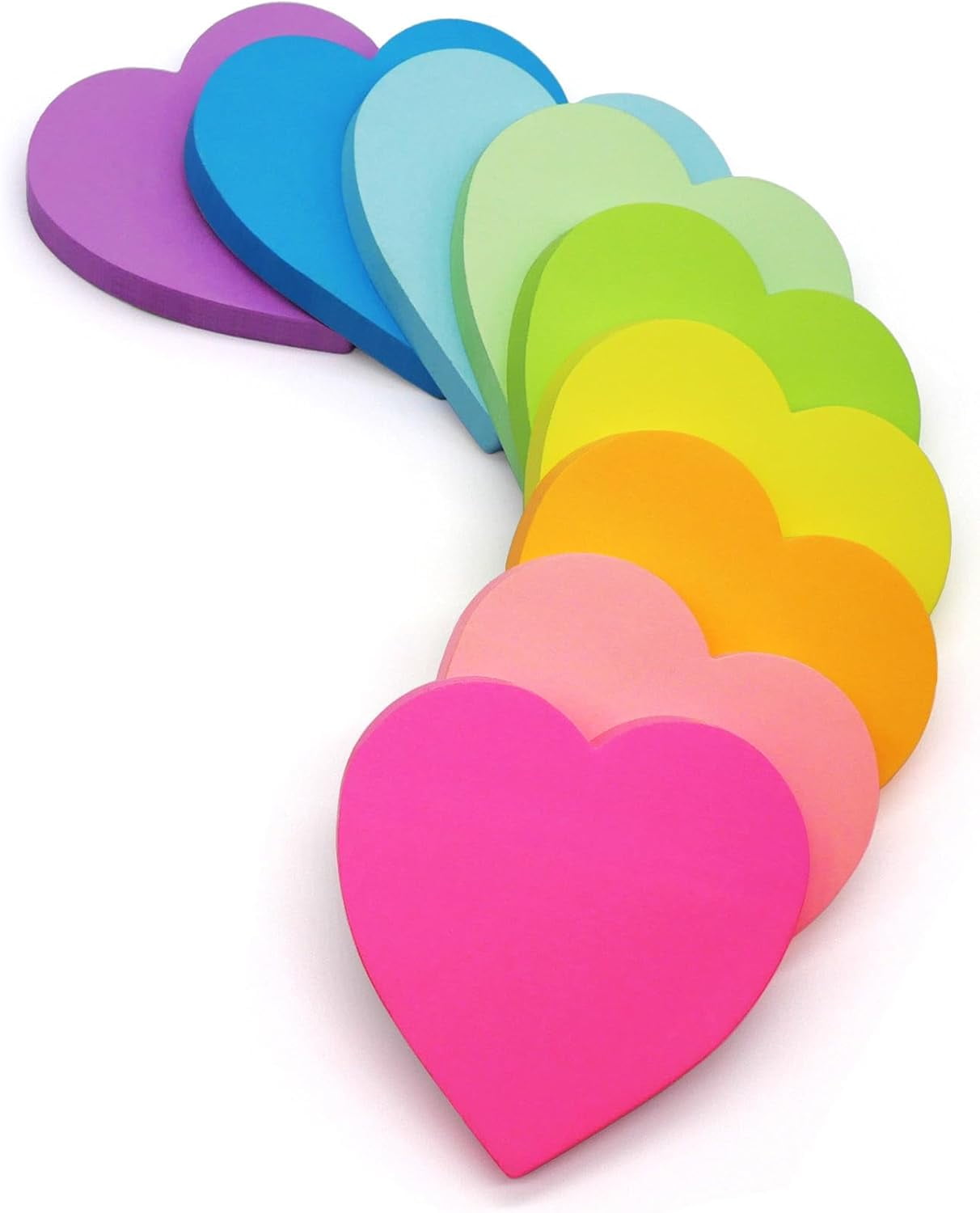 Heart Sticky Notes 3x3 in, 9 Pads, 82 Sheets/Pad, Super Cute Heart ...
